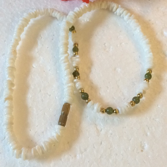Vintage | Jewelry | Vintage Jade Shell Necklace | Poshmark